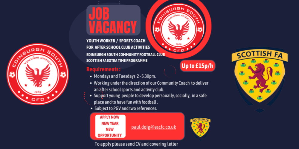 Youth Workers / Sports Coaches Vacancies - Edinburgh South Community ...